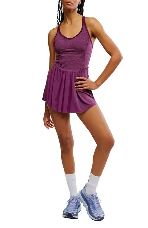 Free People Smockin' Hot Mini Dress - Black Cherry