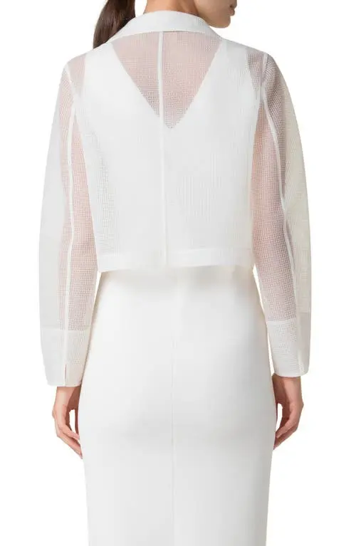 Akris Alice Techno Grid Cropped Jacket