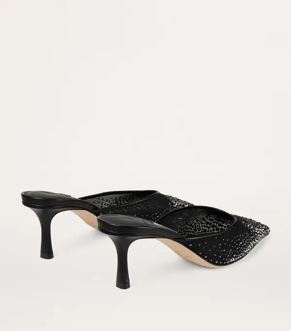 JIMMY CHOO Vivi 65 Mesh Embellished Mules