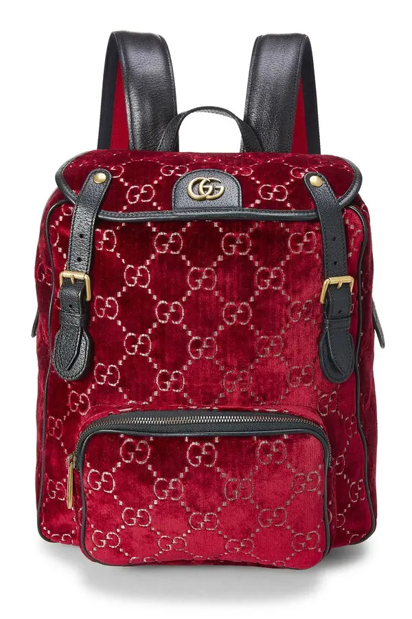 Gucci Velvet Backpack - Burgundy