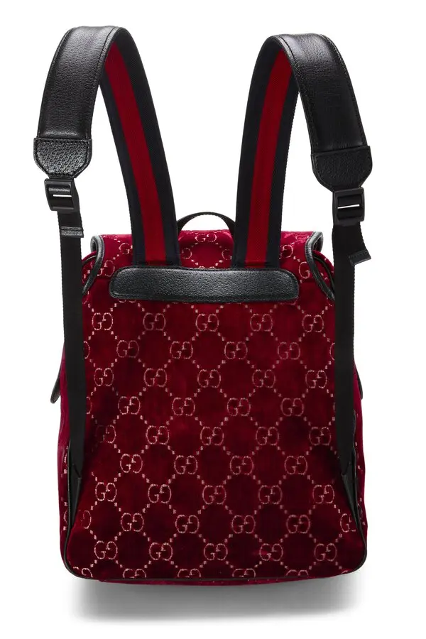 Gucci Velvet Backpack With Gg Embroidery