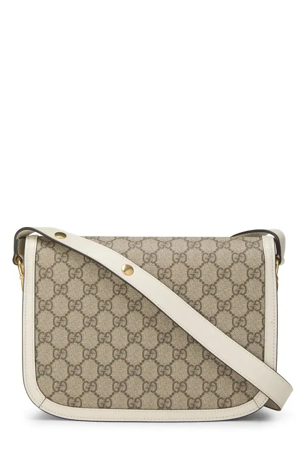 Gucci Original Gg Supreme 1955 Horsebit Shoulder Bag - Beige