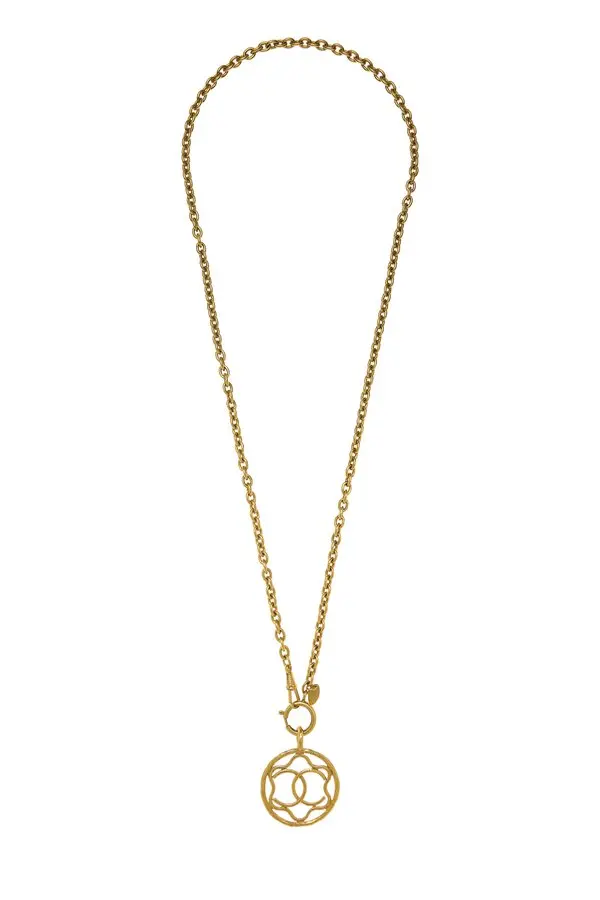 Chanel Vintage 'cc' Pendant Necklace - Gold