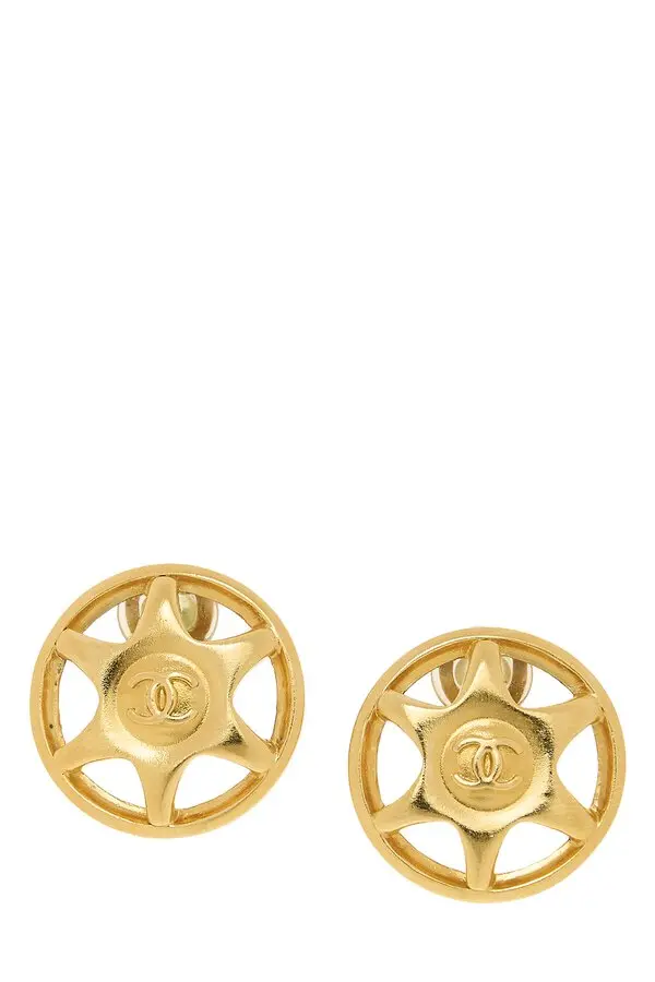 Chanel Cc Star Clip-on Earrings - Gold