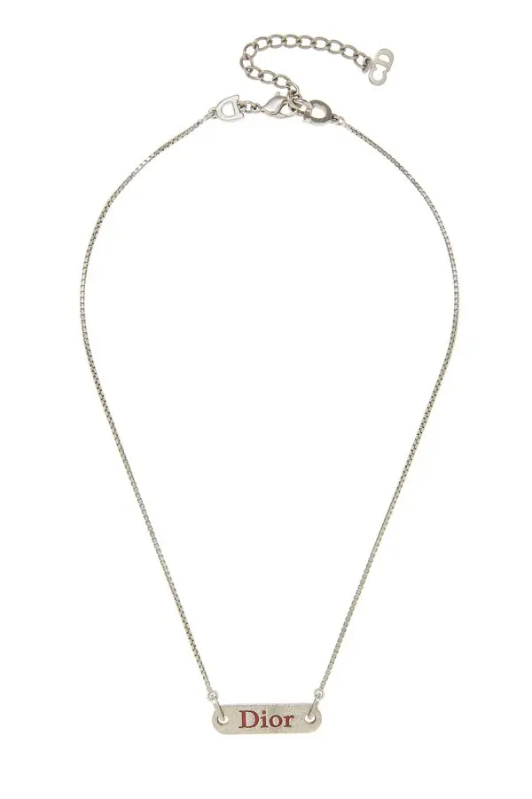 Dior Logo Nameplate Necklace