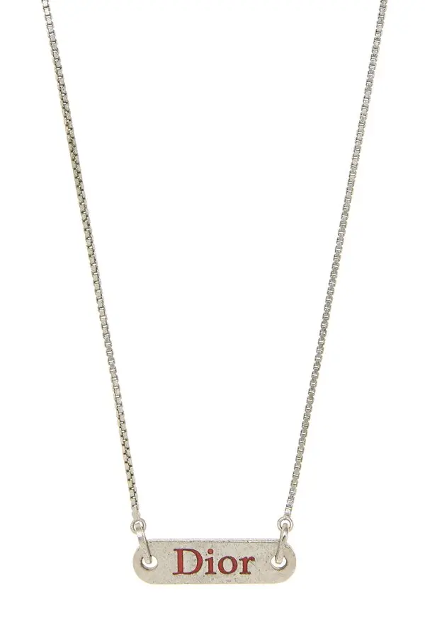 Dior Logo Nameplate Necklace