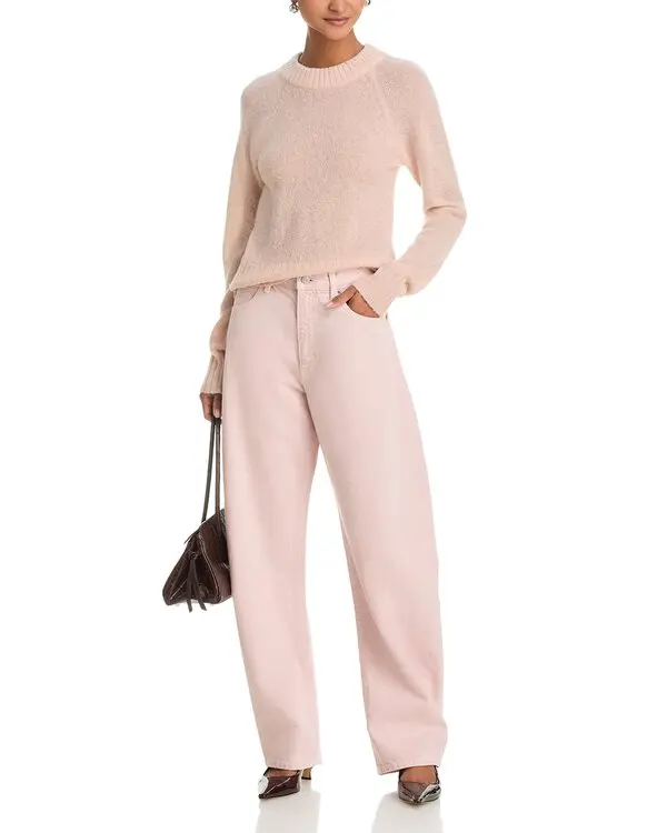 FRAME The Bubble High-rise Barrel Leg Jeans - Taffy