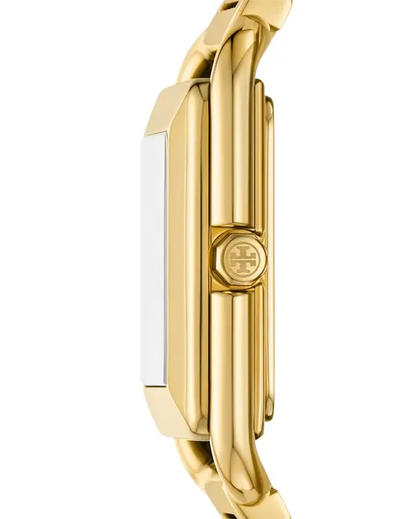 Tory Burch Kira Square Three Hand Watch - White/gold