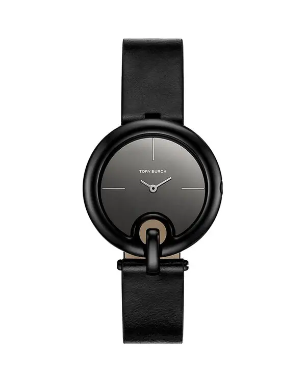 Tory Burch Pierced Two Hand Watch - Black/black