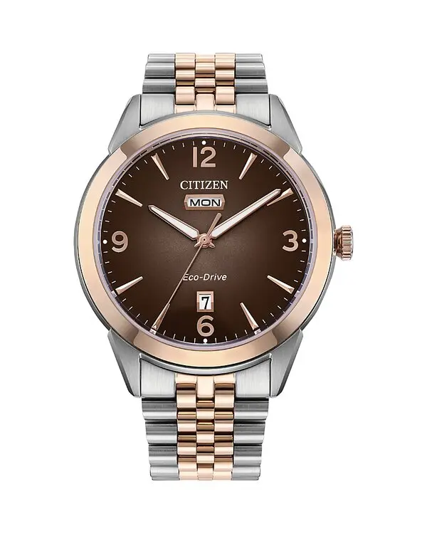 Citizen Eco Drive Classic Rolan Watch, 41mm - Brown/two Tone