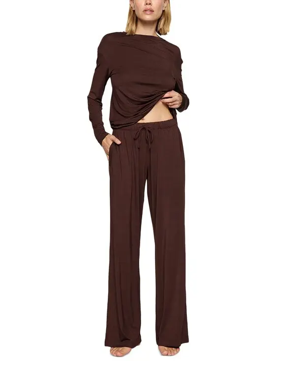 Eberjey Gisele Everyday Straight Leg Pants - Chocolate