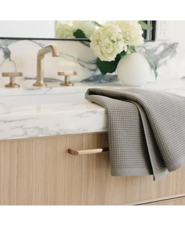 Cozy Earth Waffle Hand Towels, Set Of 2 - Charcoal