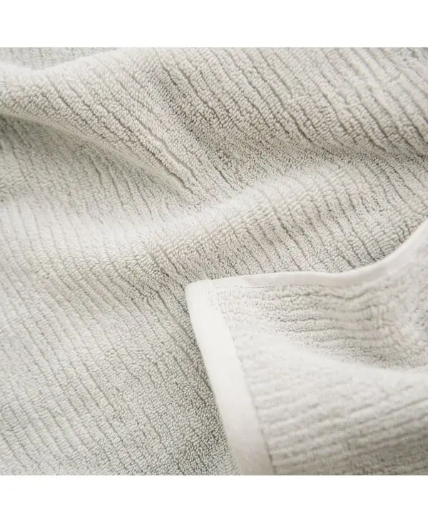 Cozy Earth Ribbed Terry Bath Towels, Set Of 2 - Light Grey