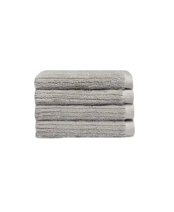 Cozy Earth Ribbed Terry Washcloths, Set Of 4 - Light Grey