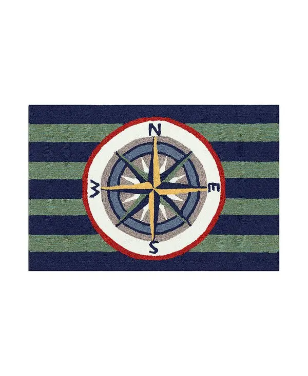 LIORA MANNE Frontporch Striped Compass Area Rug, 2' X 3 - Multi