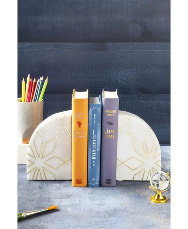 GAURI KOHLI Enchant Marble Bookends, Set Of 2