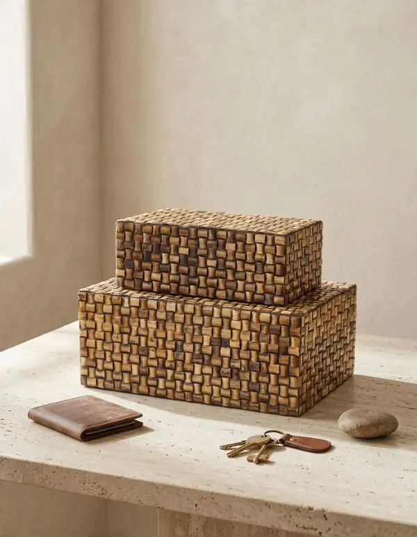GAURI KOHLI Nomad Decorative Boxes, Set Of 2