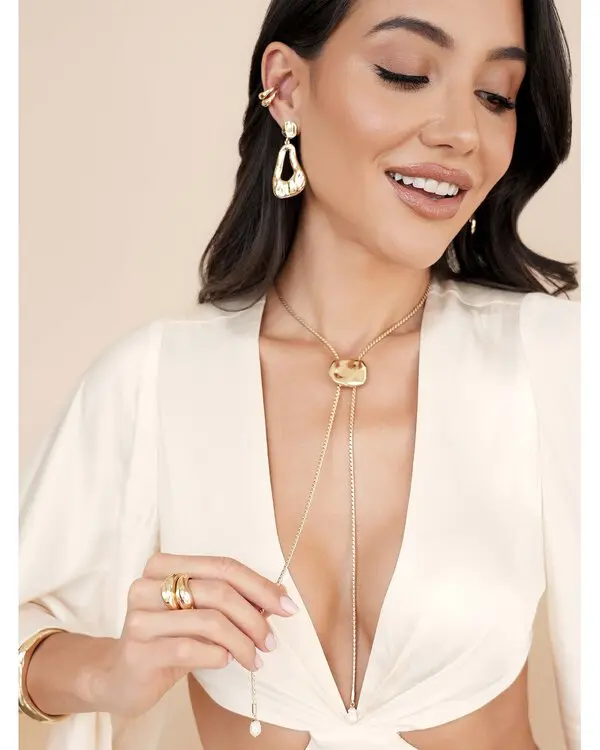 Ettika Molten Drop Earrings - Gold