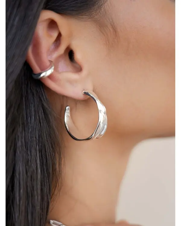 Ettika Liquid Lux Hoop Earrings - Silver