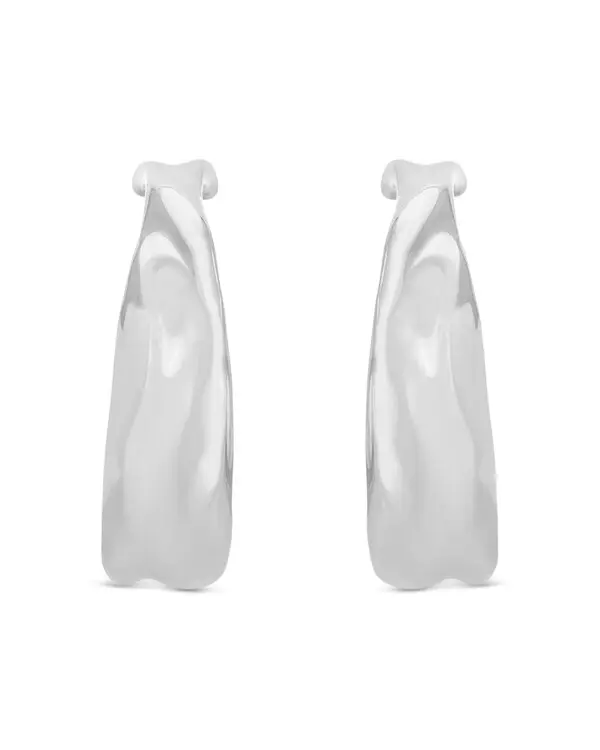 Ettika Liquid Lux Hoop Earrings - Silver