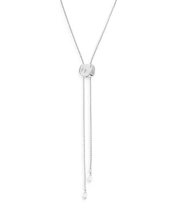 Ettika Liquid Lux Bolo Necklace - Silver