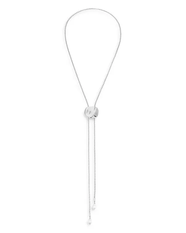 Ettika Liquid Lux Bolo Necklace - Silver