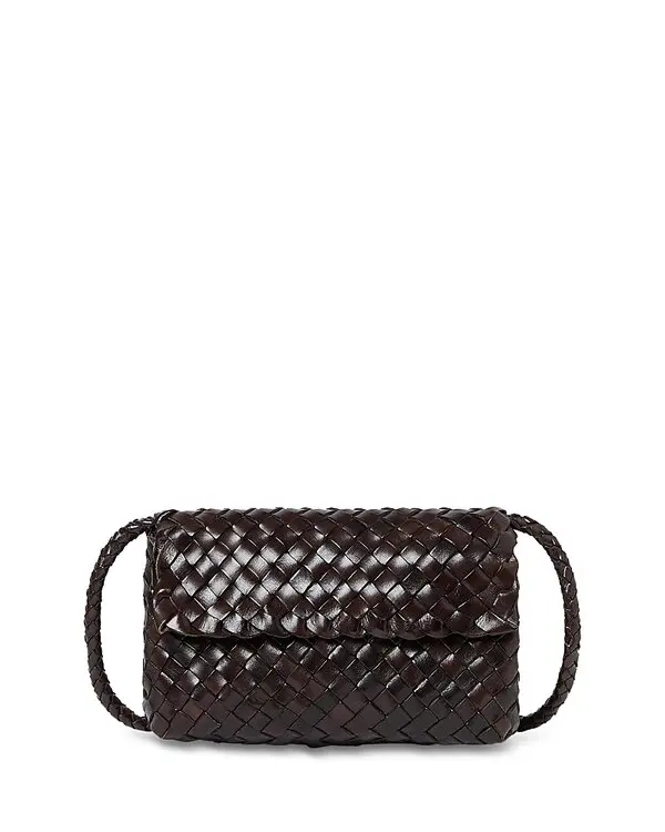 LOEFFLER RANDALL Vinnie Mini Woven Leather Crossbody - Chocolate