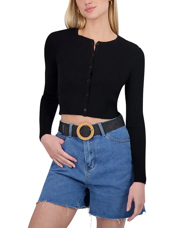 POINT Cropped Cardigan - Black