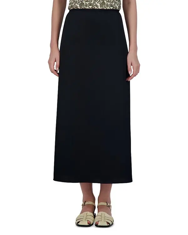 POINT Satin A-line Skirt - Black