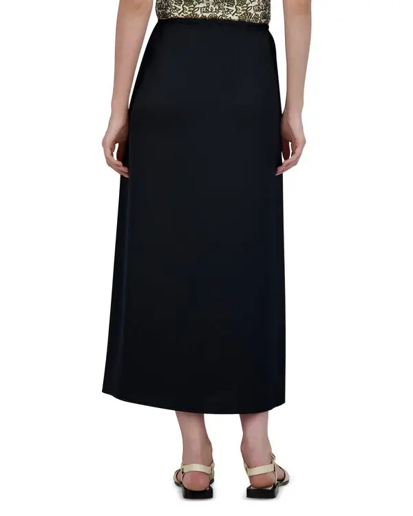 POINT Satin A-line Skirt - Black