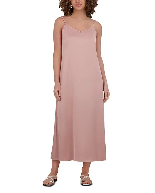 POINT Satin Straight Slip Dress - Bleached Mauve