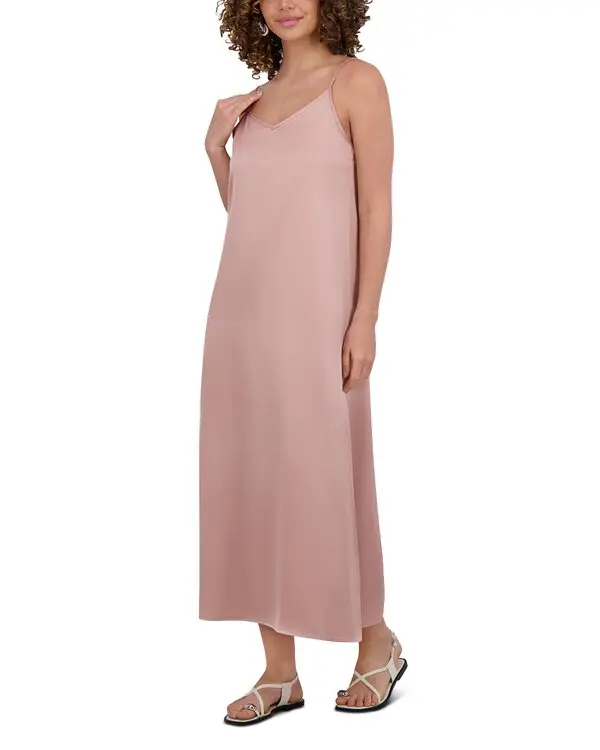 POINT Satin Straight Slip Dress - Bleached Mauve
