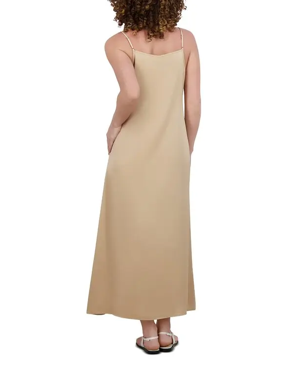 POINT Satin Straight Slip Dress - Sand