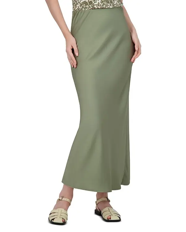 POINT Satin Slip Skirt - Sage