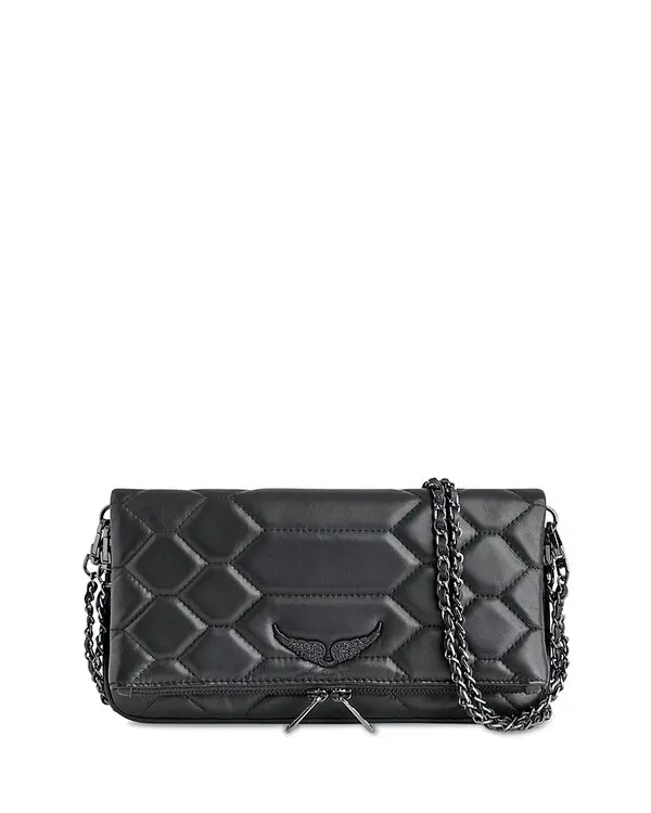 Zadig&Voltaire Rock Xl Mat Scale Clutch - Noir