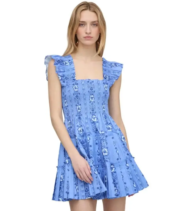 Hill House Home The Charlotte Nap Dress - Blue Arcadia Border