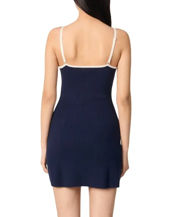 Maje Rib Knit Mini Dress In Navy - 40% Off | Editorialist