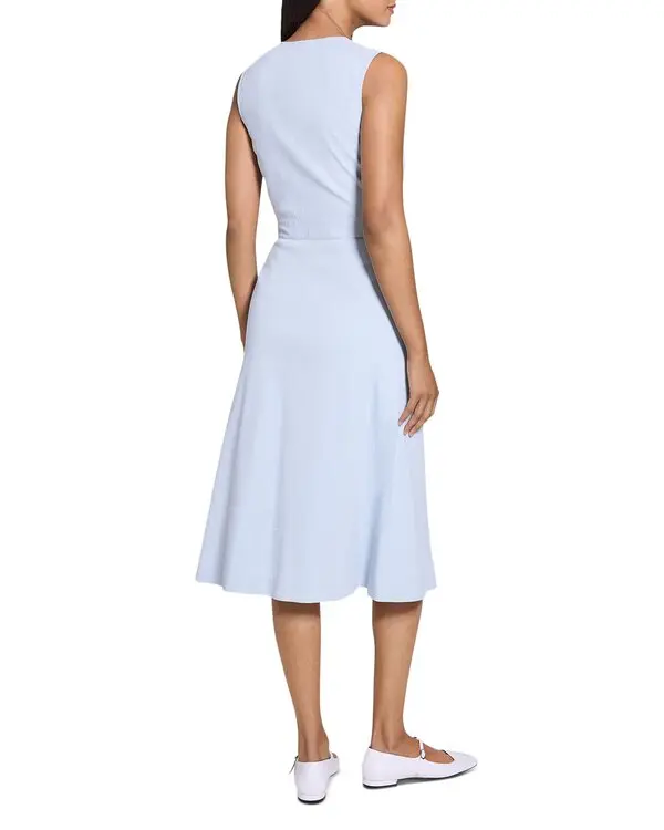 Theory Crunch Linen Wrap Dress - Pearl Blue - 60% Off | Editorialist