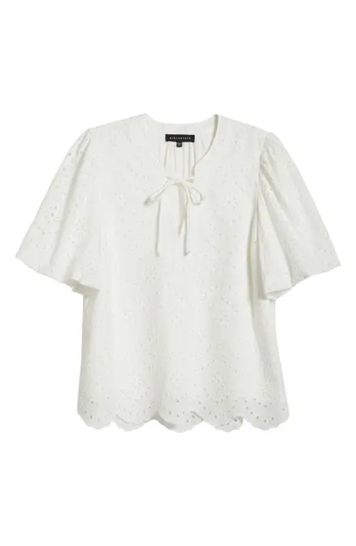 GIBSONLOOK Eyelet Bubble Sleeve Top