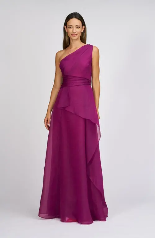 Js Collections Seraphina One-shoulder Organza Gown - Violet Rose