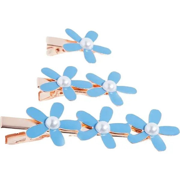 NUME Flower Hair Clip Set - Blue