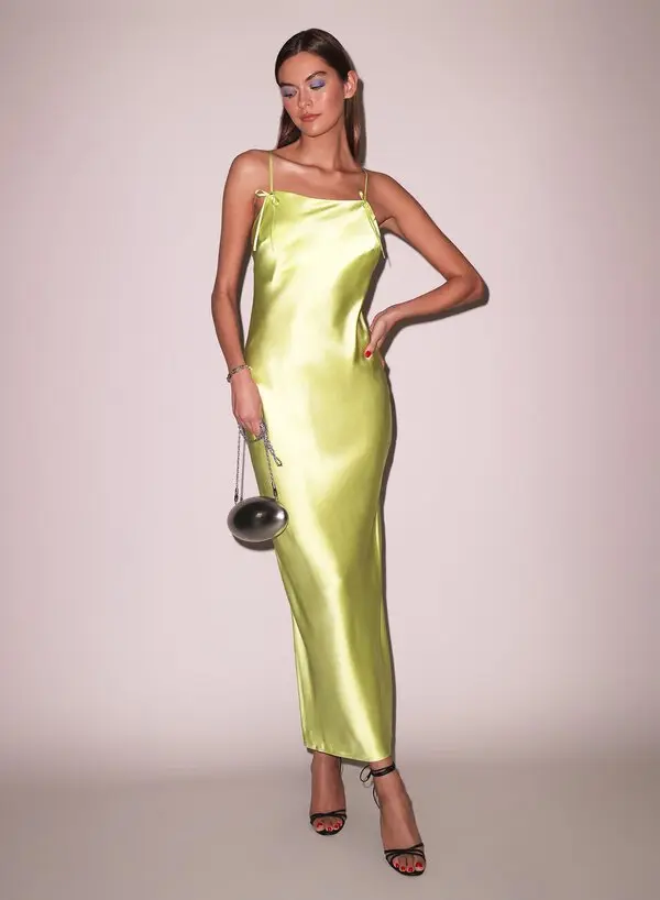 FLEUR DU MAL Open Back Maxi Slip Dress