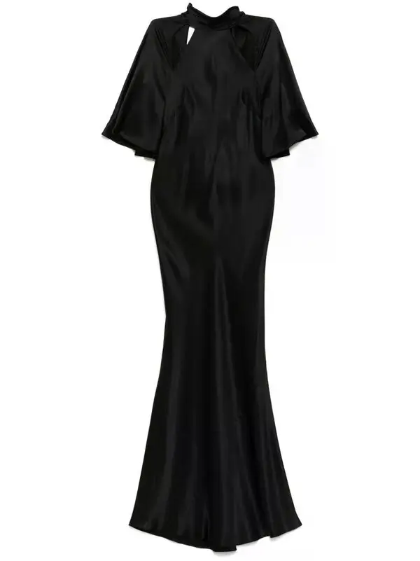 Michelle Mason Backless Gown - Black
