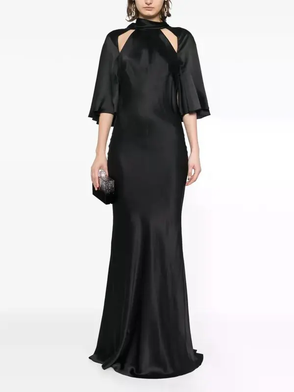 Michelle Mason Backless Gown - Black