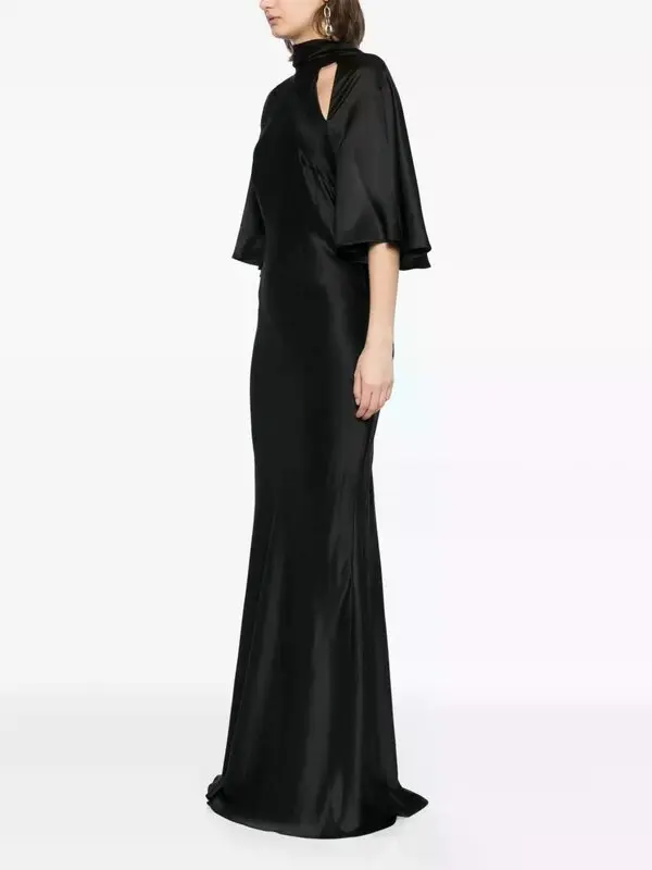 Michelle Mason Backless Gown - Black