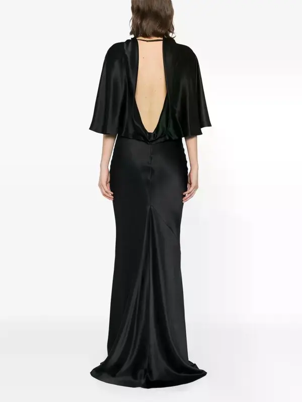 Michelle Mason Backless Gown - Black