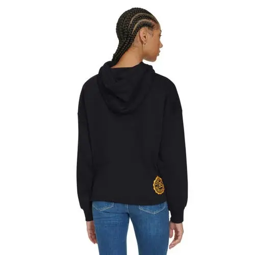 Tommy Hilfiger Los Angeles Lakers Stella Cropped Pullover Hoodie - Black