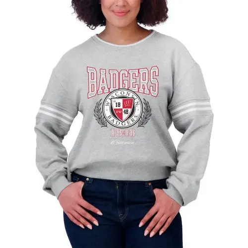 WEAR BY ERIN ANDREWS Wisconsin Badgers Pullover Sweater