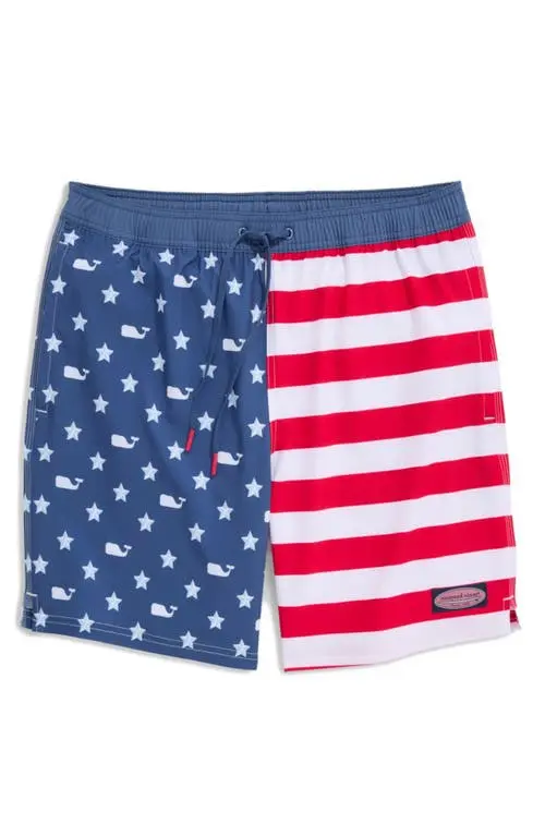 Vineyard Vines Chappy 7-inch Swim Trunks - Flag Moonshine