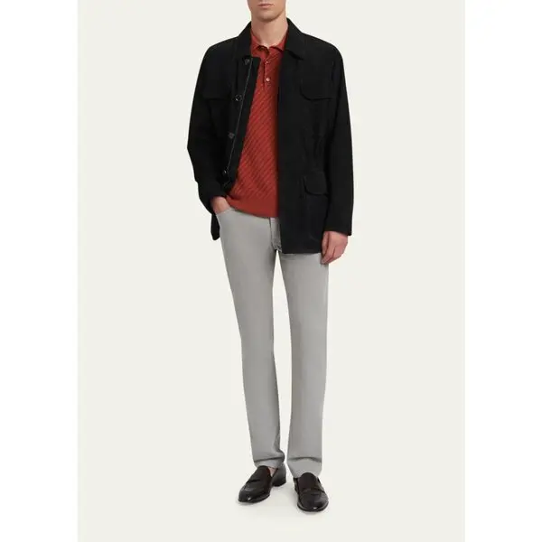 Brioni Lambskin Suede Field Jacket - Black